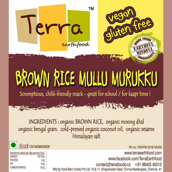Terra-Brown Rice Mullu Murukku – Terra Earthfood