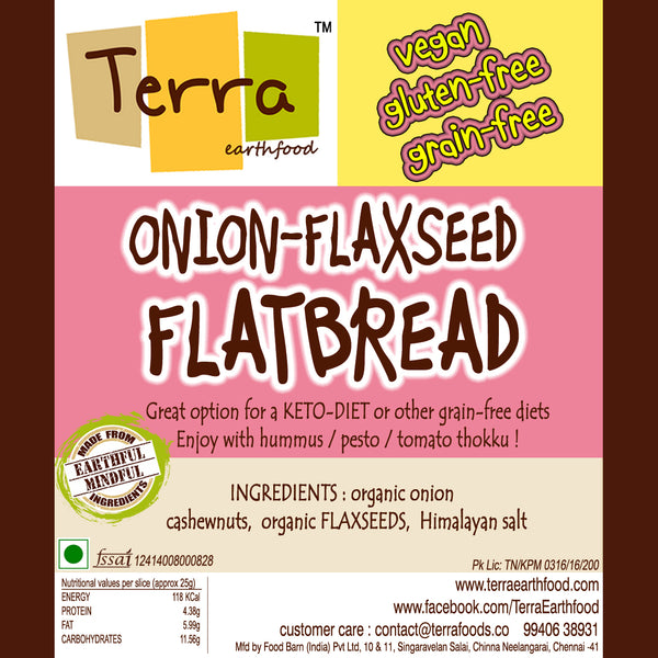 Terra-Onion Flax Flatbread (GF, Vegan) – Terra Earthfood